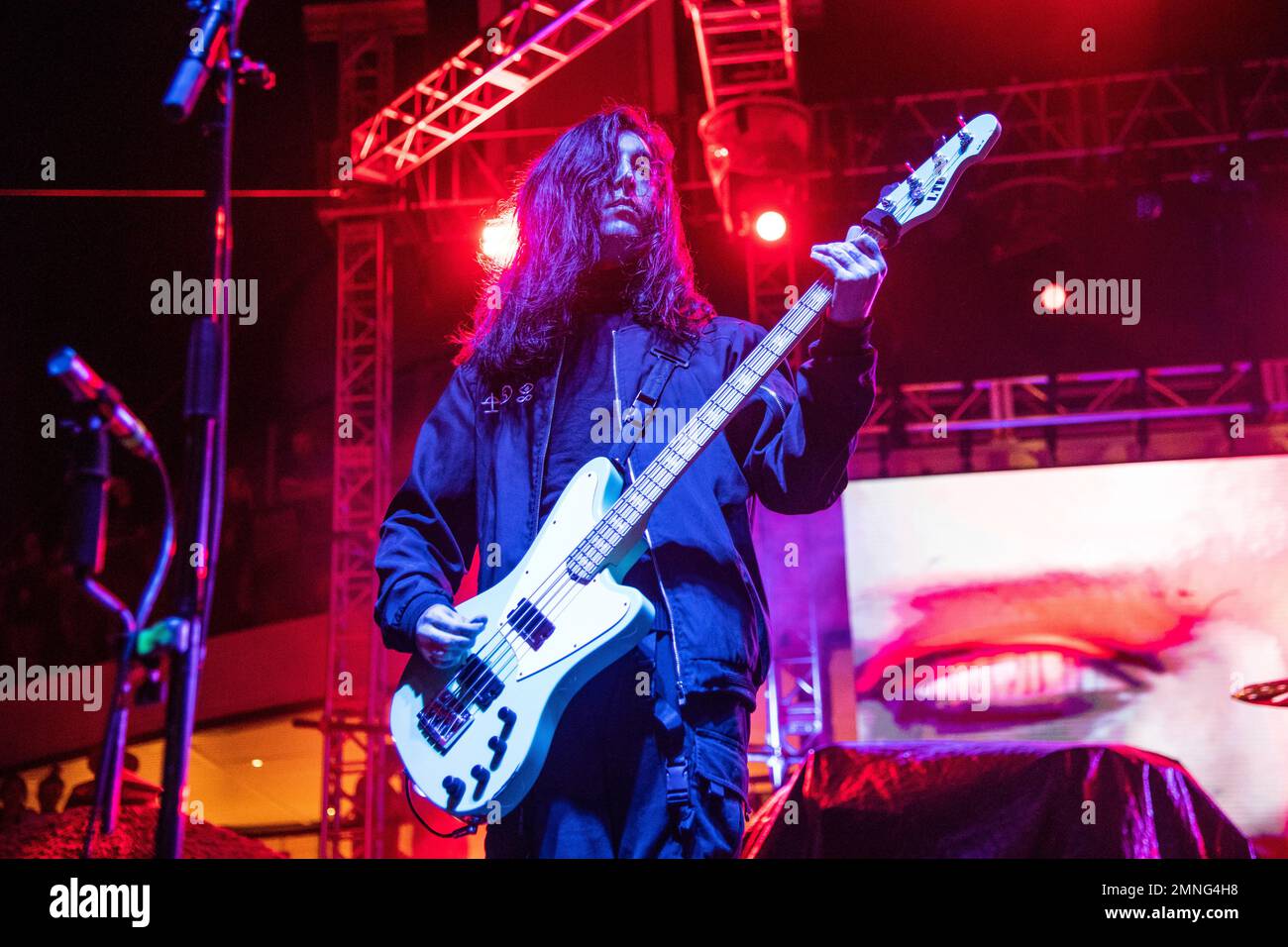 Nicholas Ruffilo of Bad Omens performs on board the Carnival Magic ...