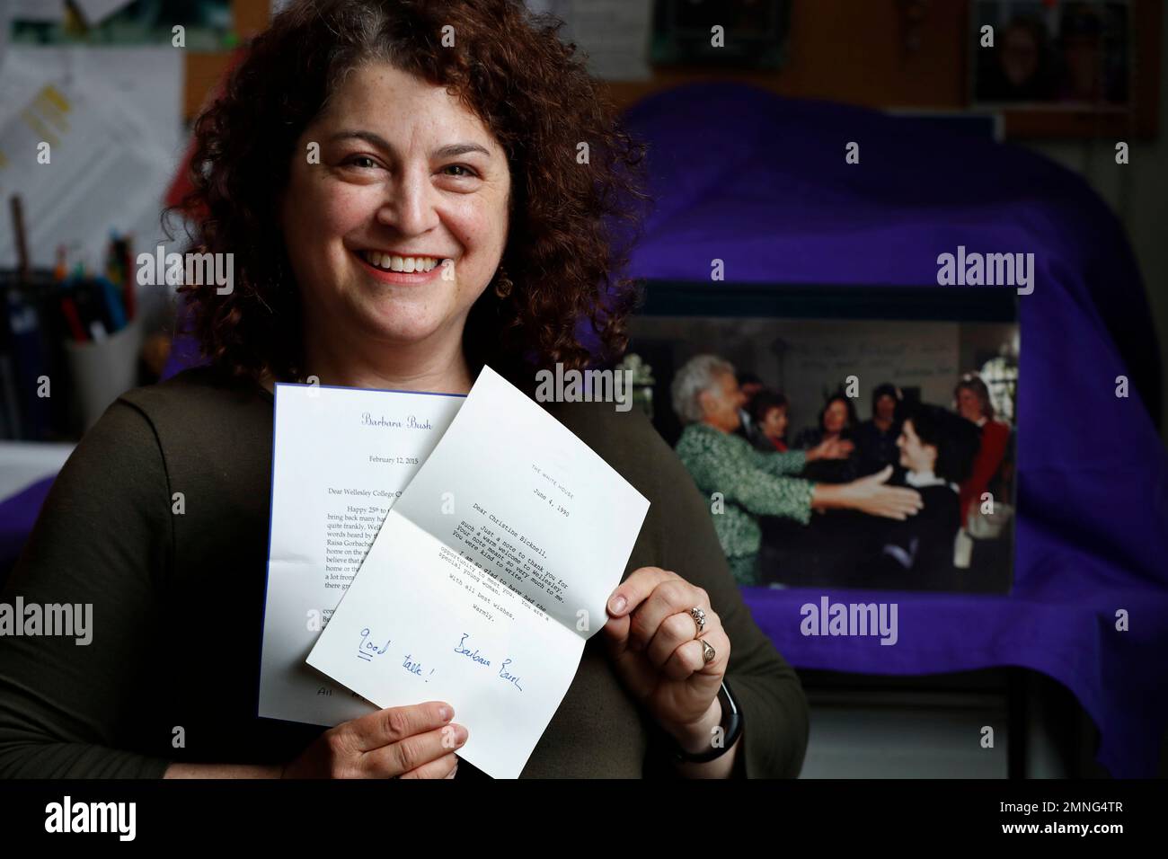 Chris Bicknell Marden holds personal letters she received from former ...