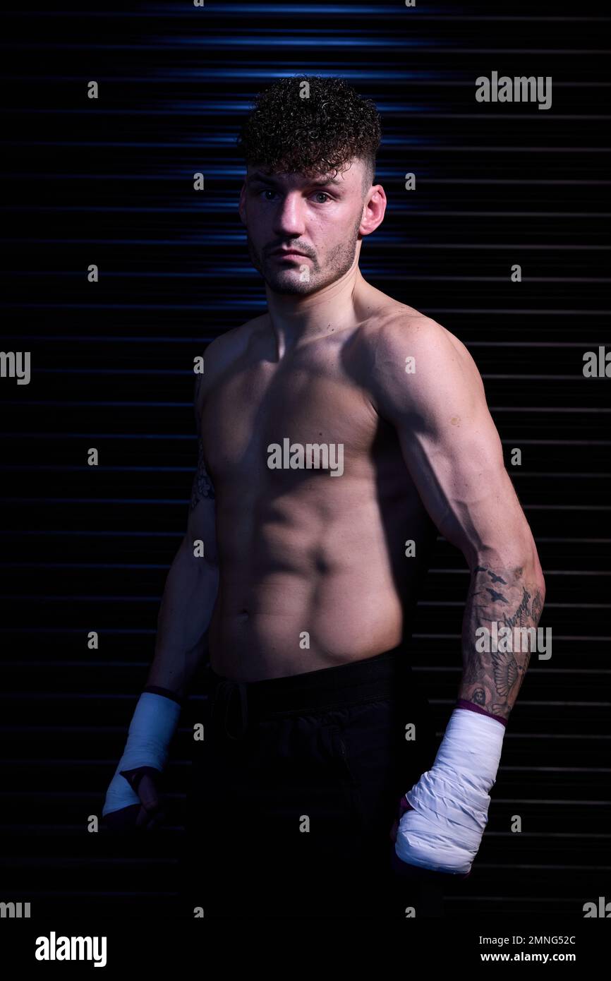 Leigh Wood following a media workout at the Ben Davison Performance ...