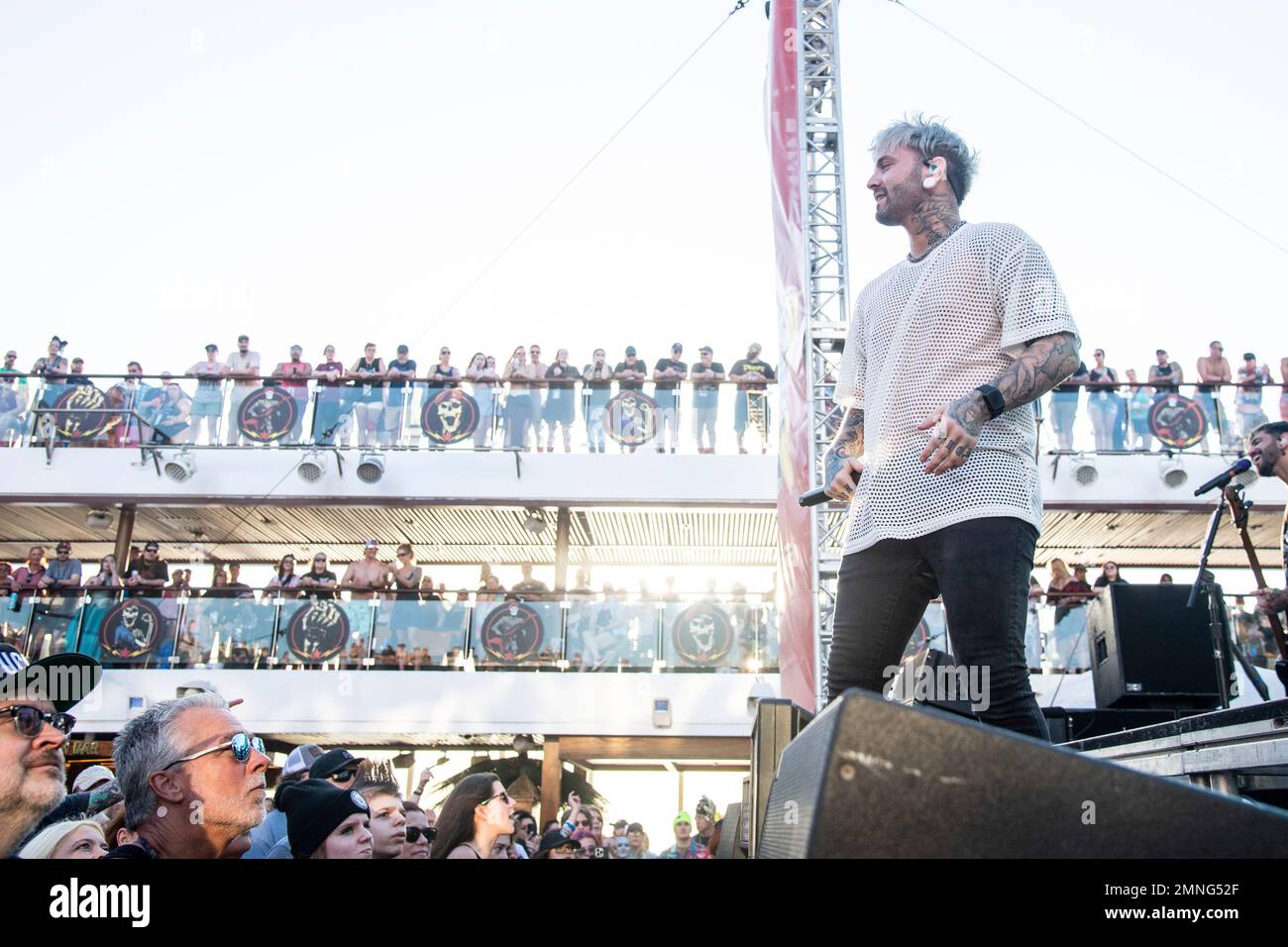 Bryan Kuznitz of Fame on Fire performs on board the Carnival Magic ...
