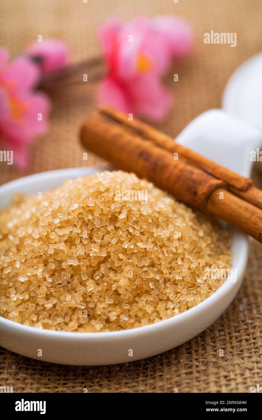 Brown sugar cane, Demerara Mauritius and cinnamon Stock Photo - Alamy