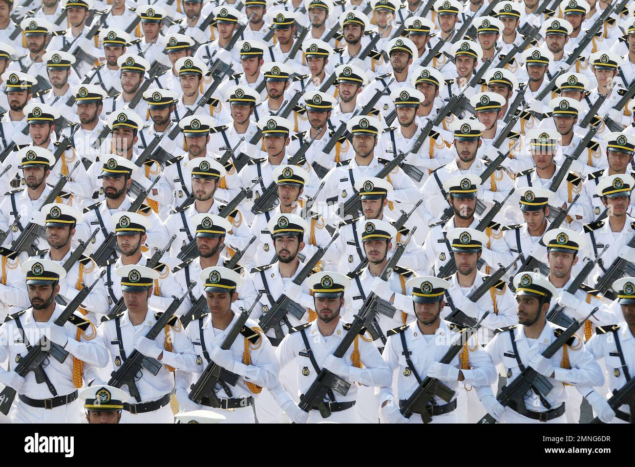 Iranian army troops march during a parade marking National Army Day in ...