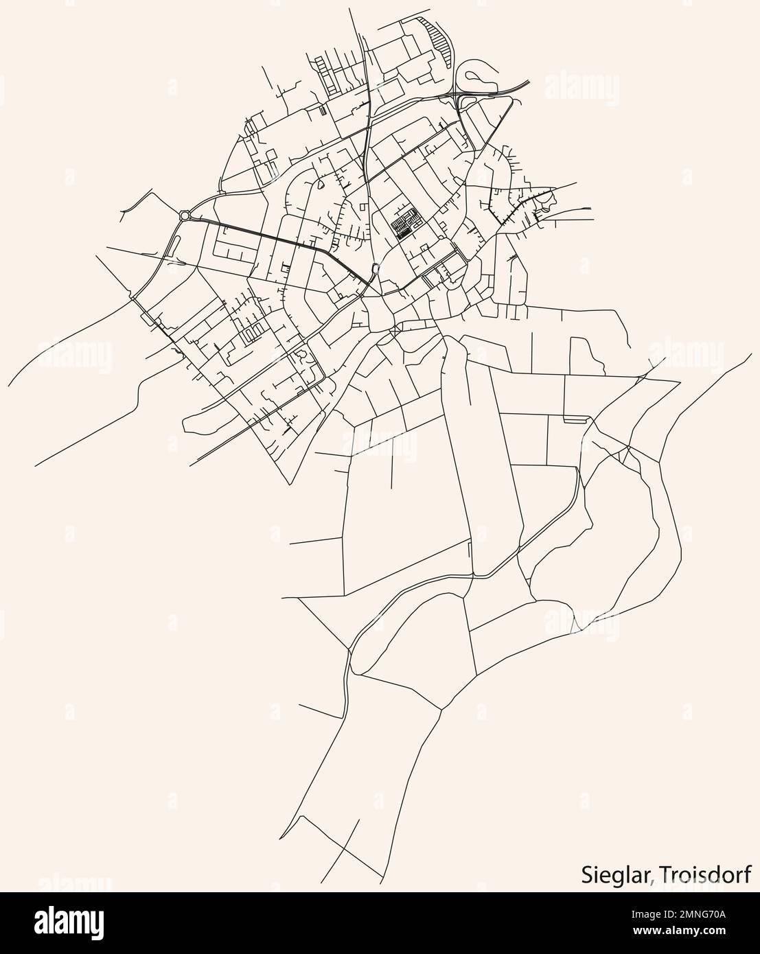 Street roads map of the SIEGLAR DISTRICT, TROISDORF Stock Vector Image ...
