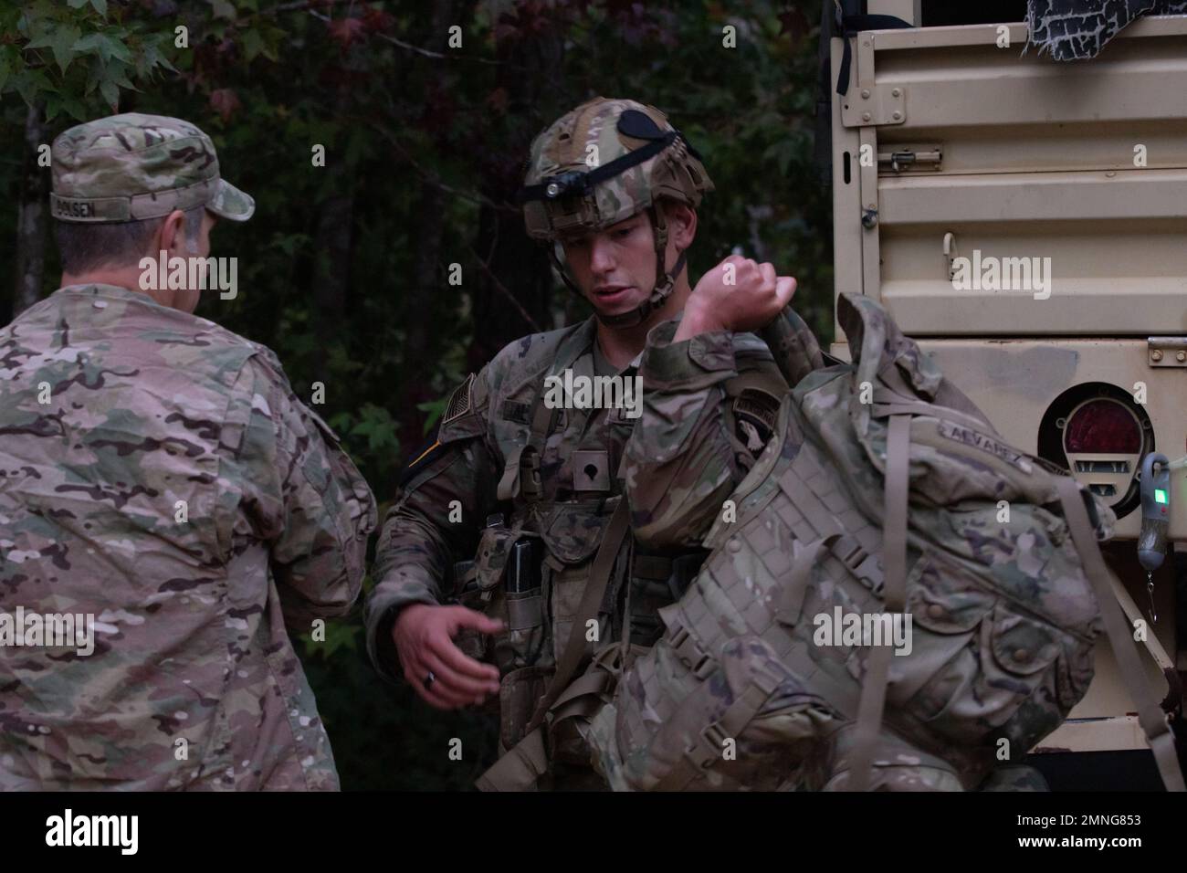 U.S. Army Spc. Samuel Alverez, right, of Squad 1, representing U.S ...