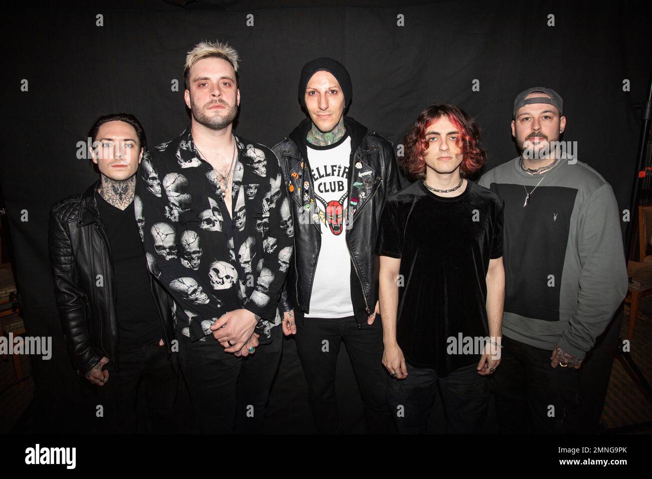 Ricky "Horror" Olson, left, Justin Morrow, Chris Motionless, Vinny Mauro, Ryan Sitkowski of ...