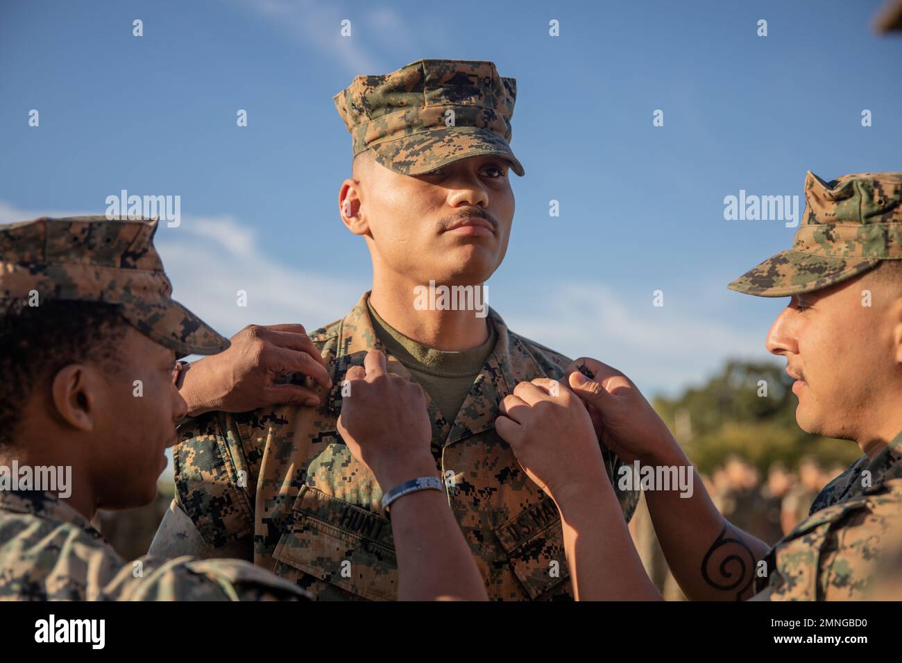 U.S. Marine Cpl. Willie L. Hunt Jr., a personnel clerk with Headquarters Battalion, Marine ...