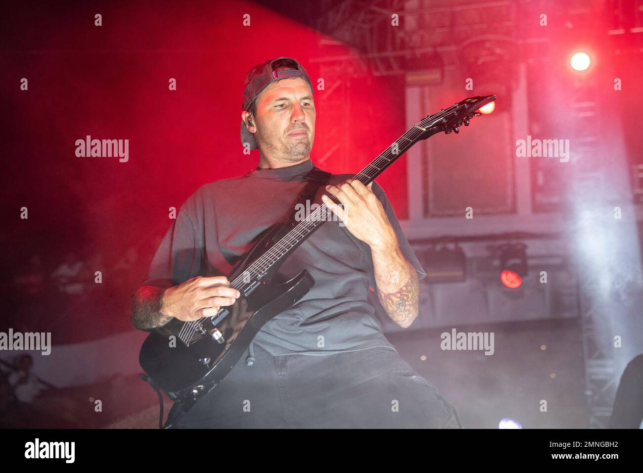 Luke Kilpatrick of Parkway Drive performs on board the Carnival Magic ...