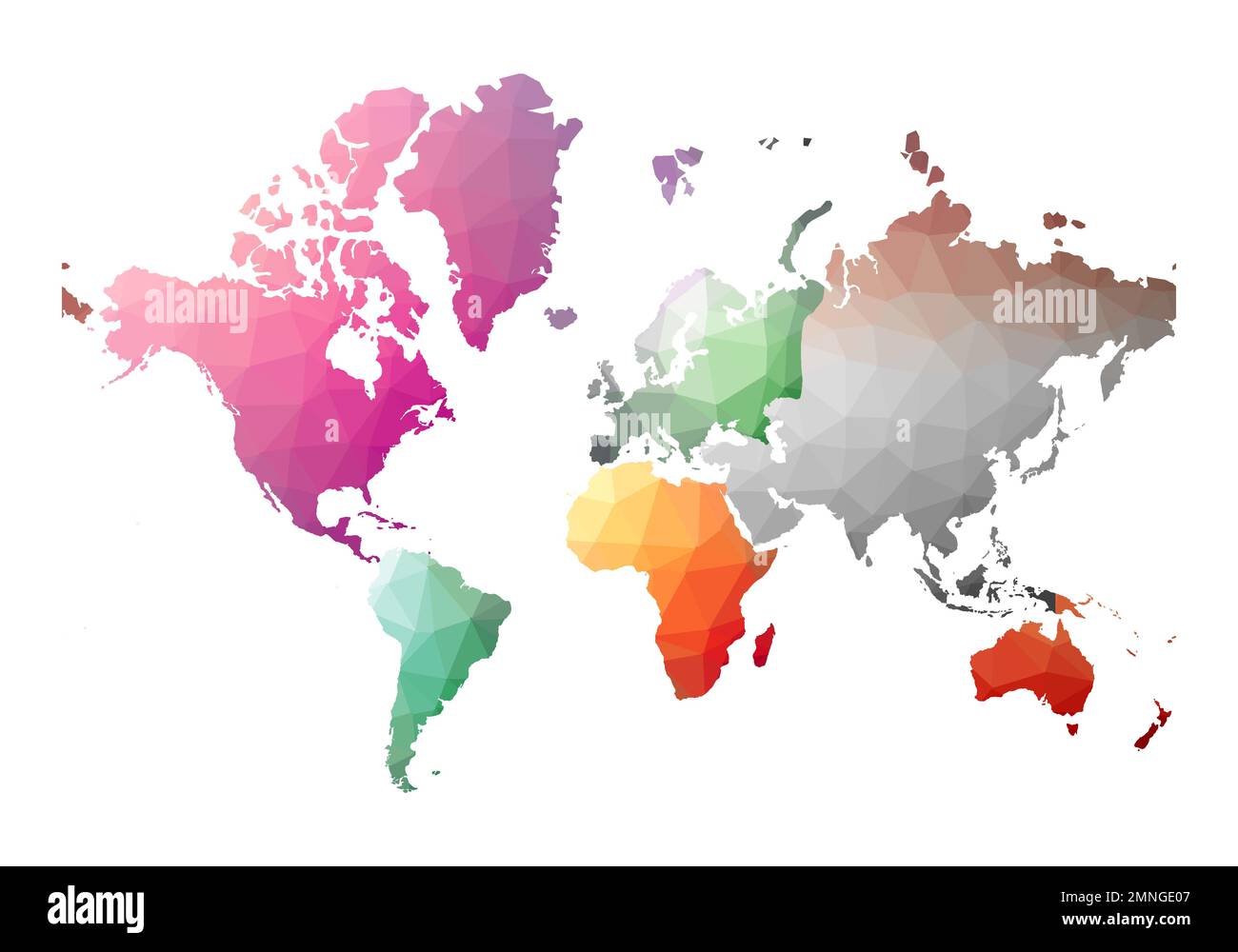 World Map in brilliant low poly style. Vector illustration Stock Vector ...