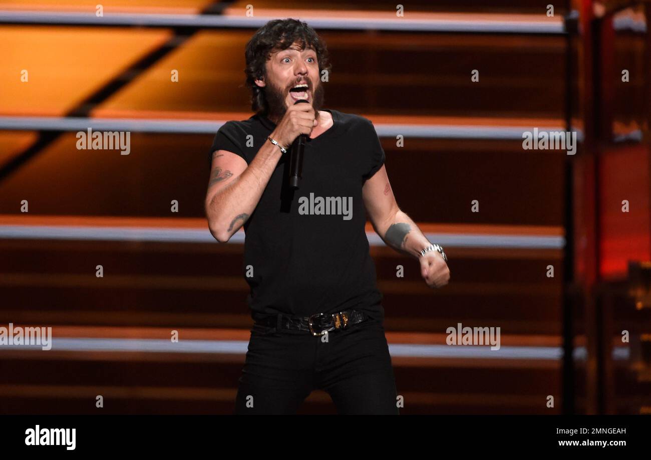 Chris Janson performs "Redneck Life" at the 53rd annual Academy of ...