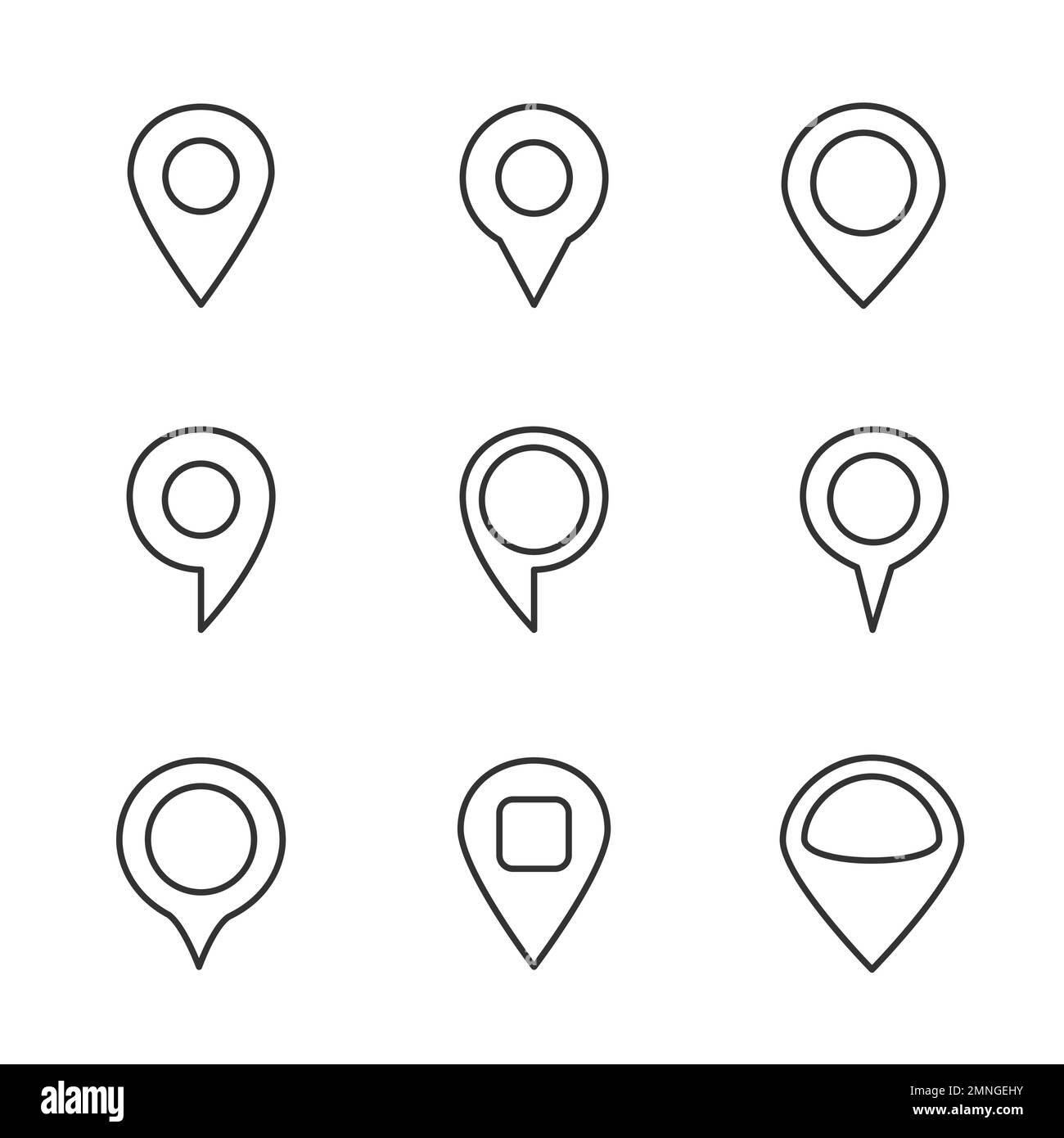 outline map pin set on white background Stock Vector Image & Art - Alamy