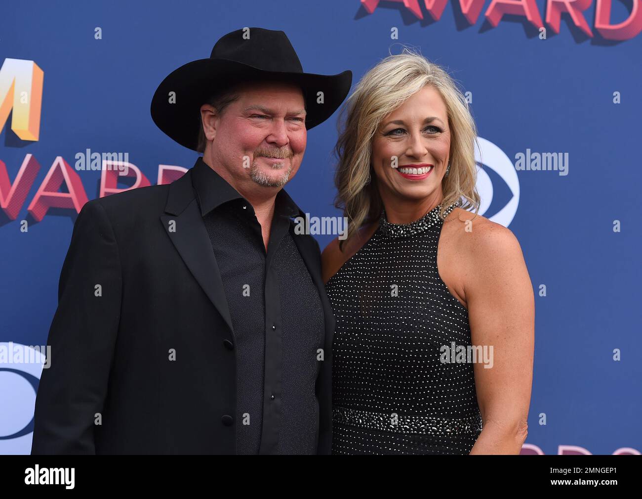 Tracy Lawrence, left, and Becca Lawrence arrive at the 53rd annual ...