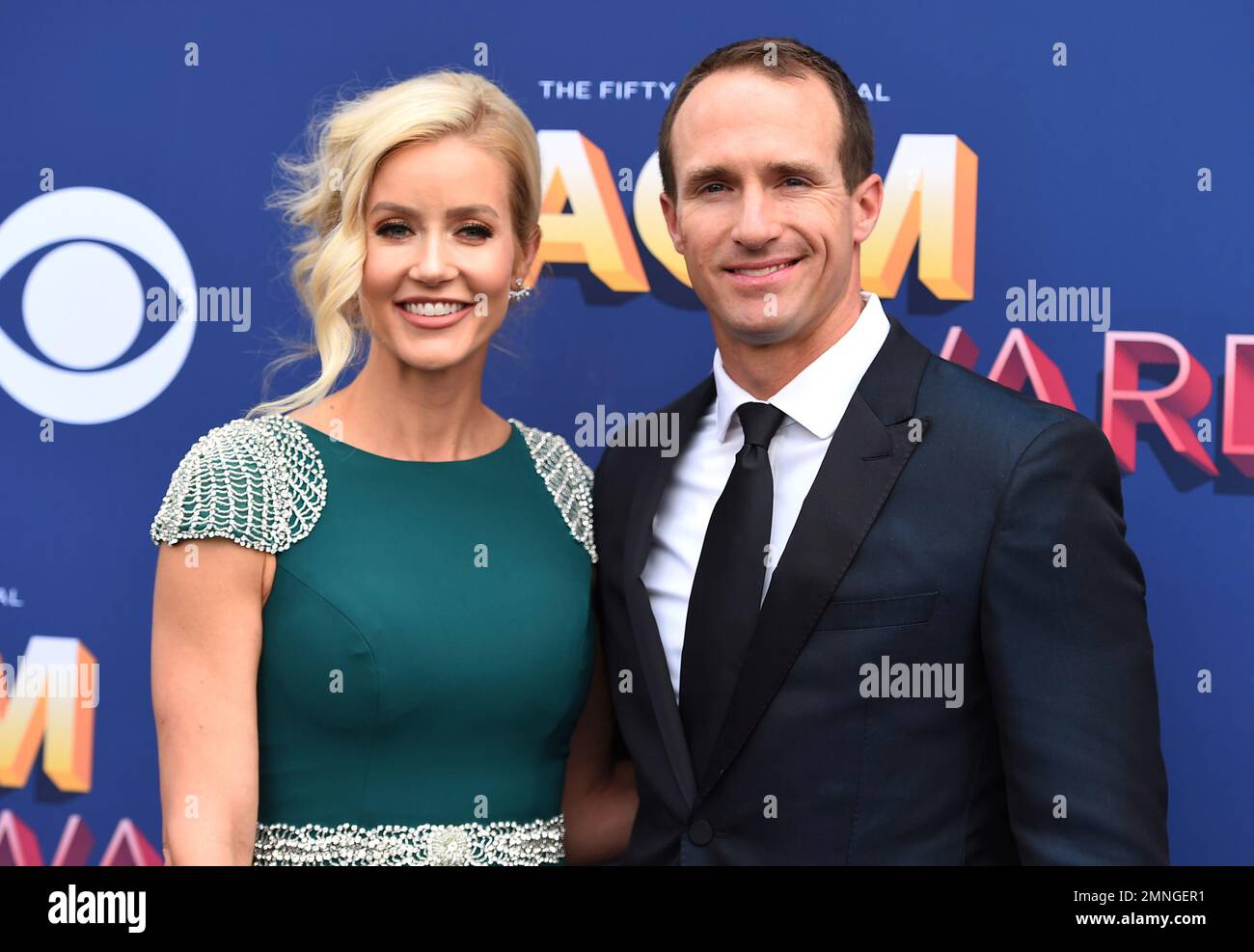 Brittany Brees, left, and Drew Brees arrive at the 53rd annual Academy ...