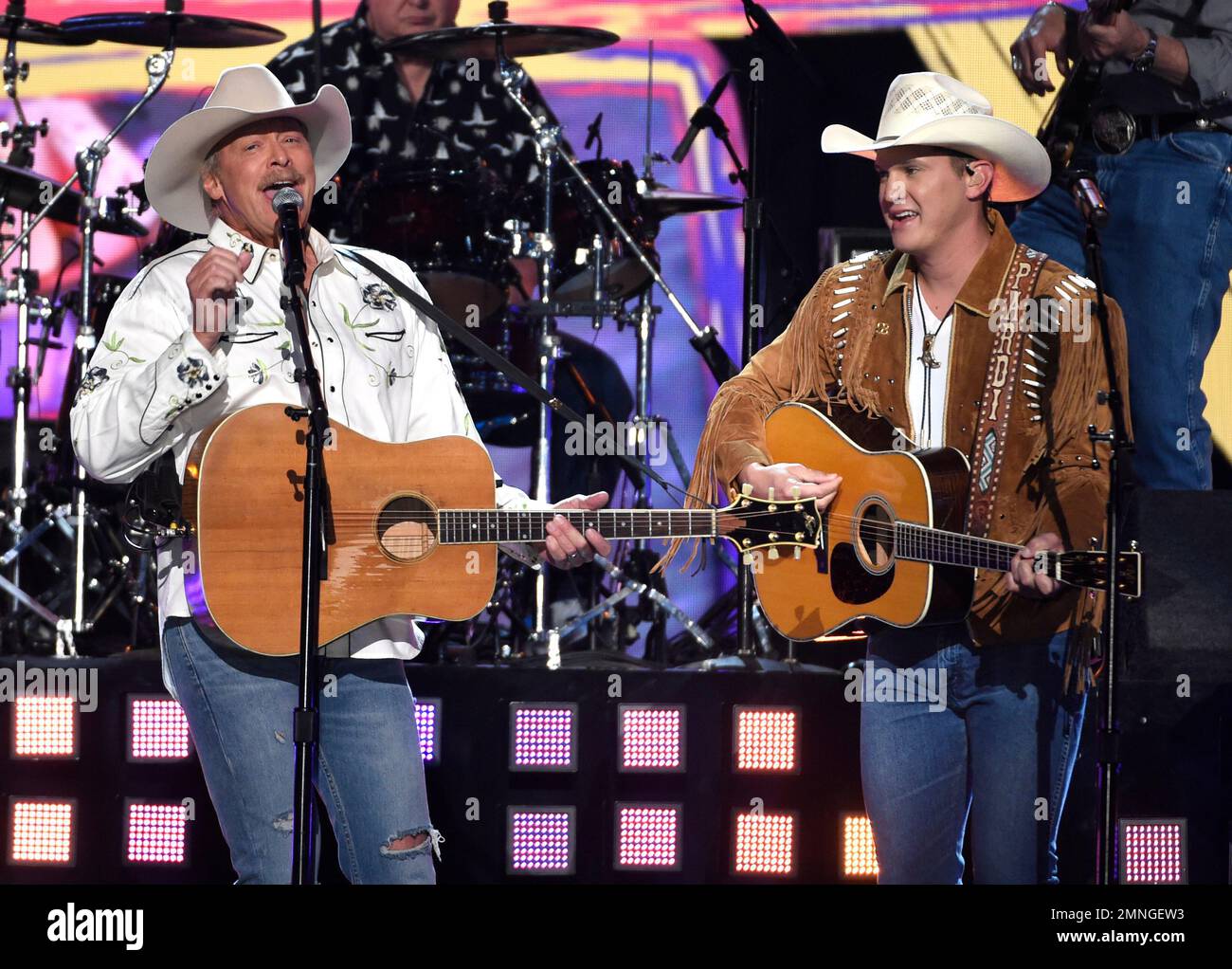 Alan Jackson Left And Jon Pardi Perform Chattahoochee At The 53rd