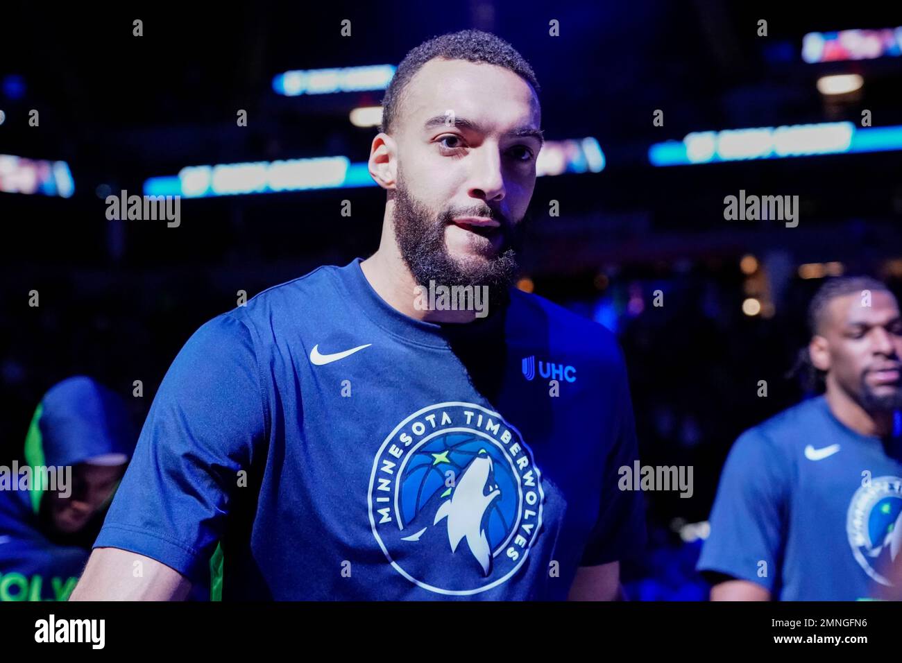 Minnesota Timberwolves center Rudy Gobert walks onto the court during ...