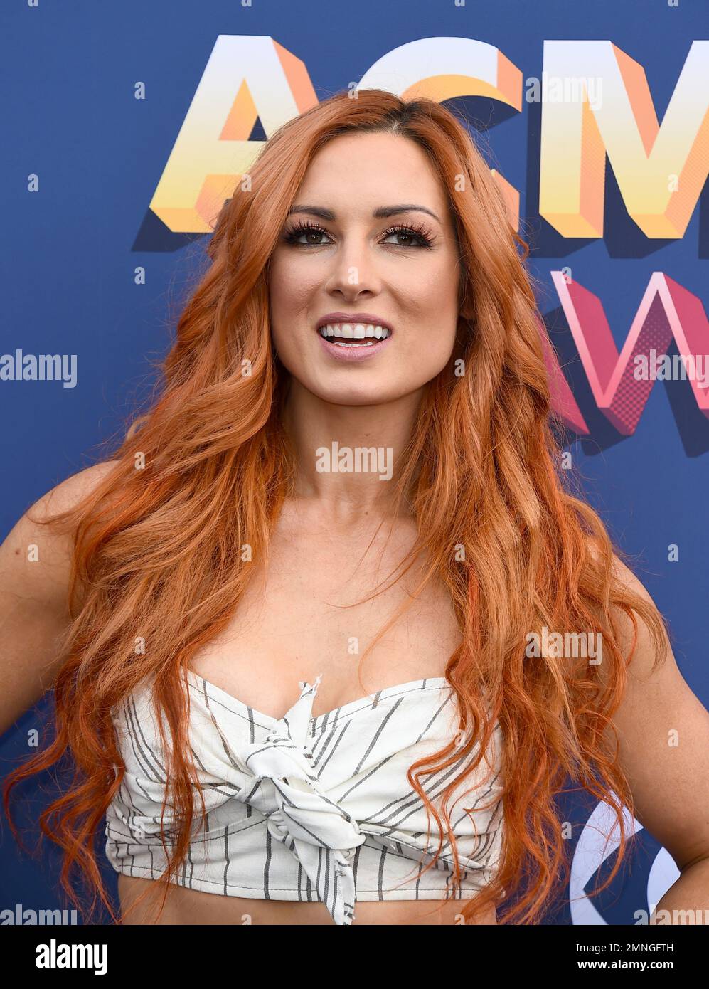 Becky Lynch arrives at the 53rd annual Academy of Country Music Awards ...
