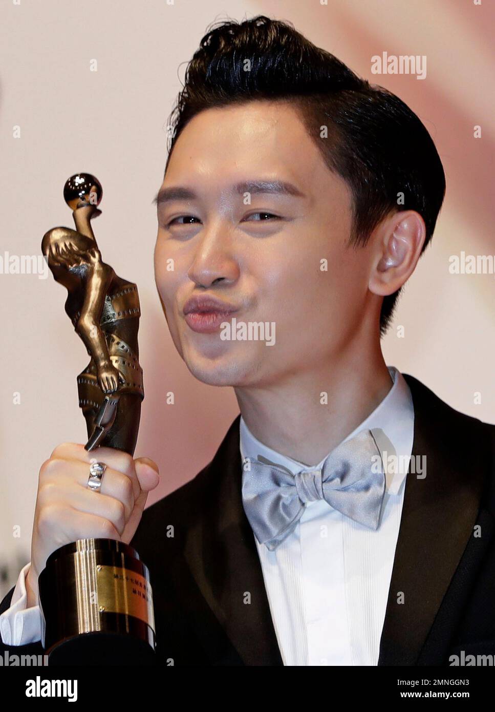Hong Kong actor Ling Man-lung poses after winning the Best New ...