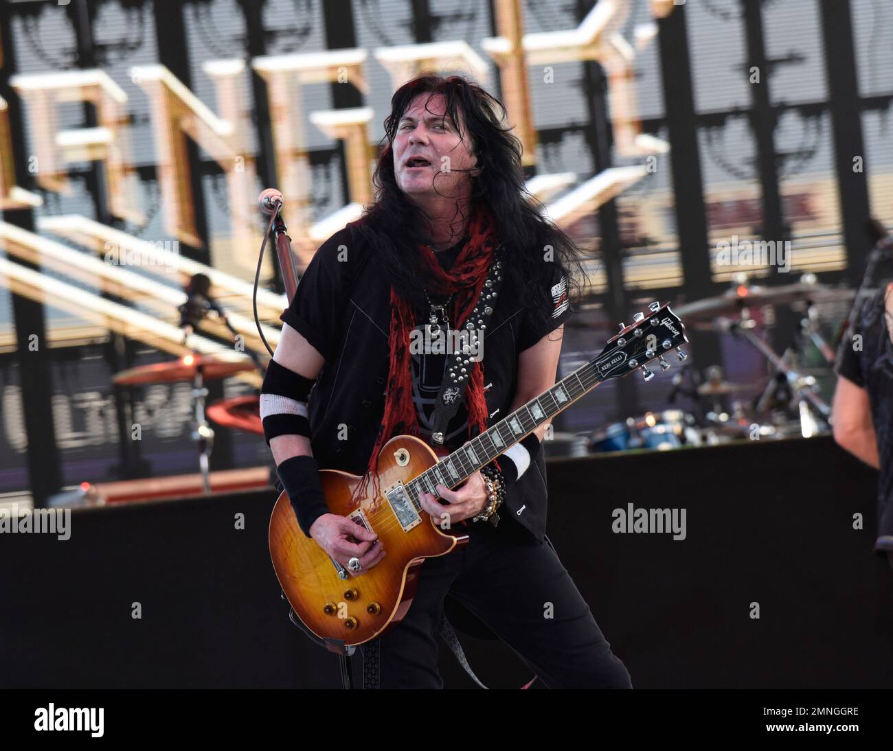 Keri Kelli of the Night Ranger performs at Magic City Casino on ...