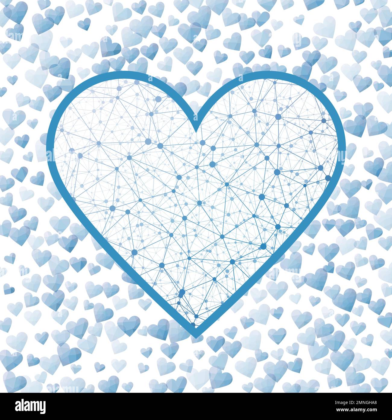 Polygonal Valentine's Day Heart. Geometric heart mesh in purple and ...