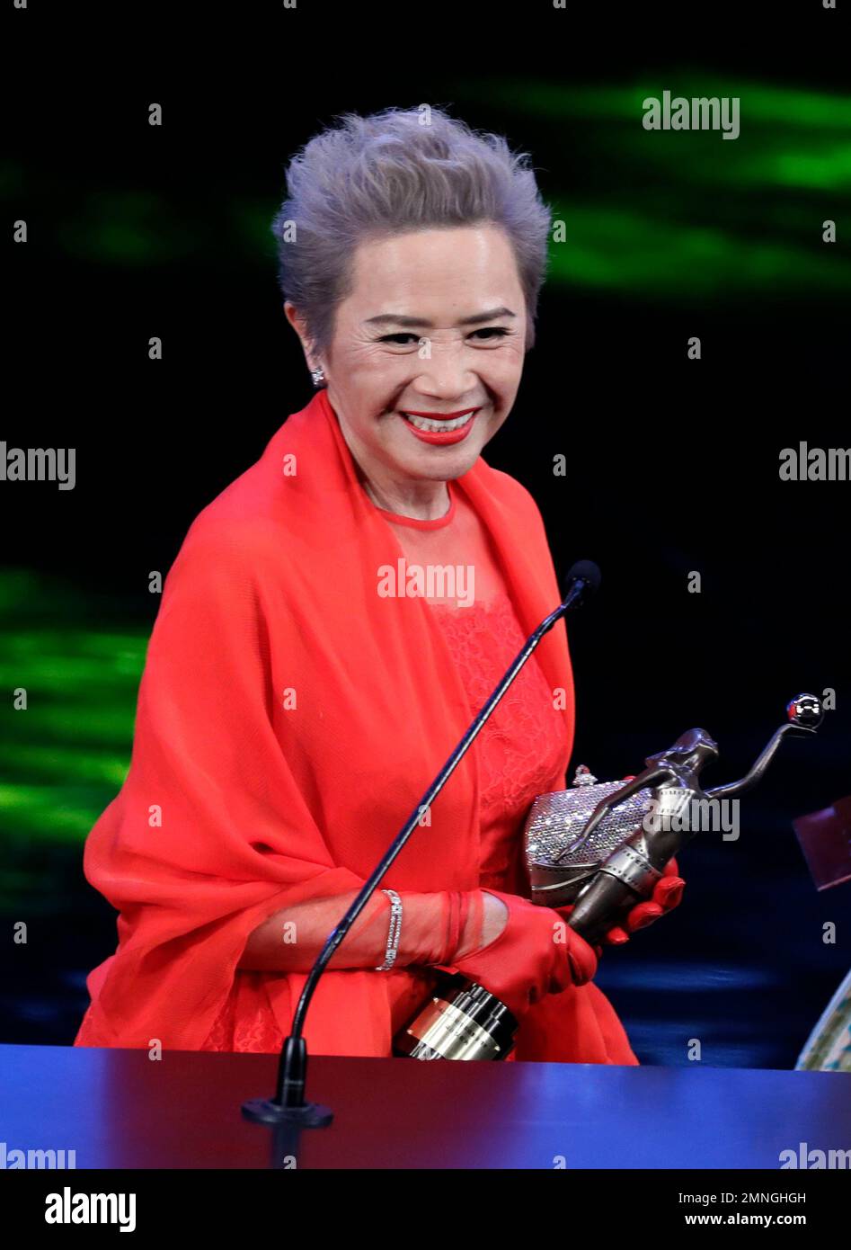 Hong Kong actress Deanie Ip reacts after winning her Best Supporting ...