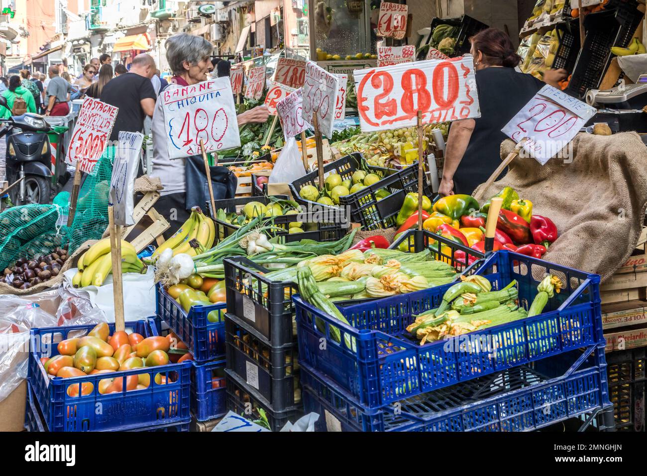 fruit and vegetable street market, Naples Italy Stock Photo - Alamy