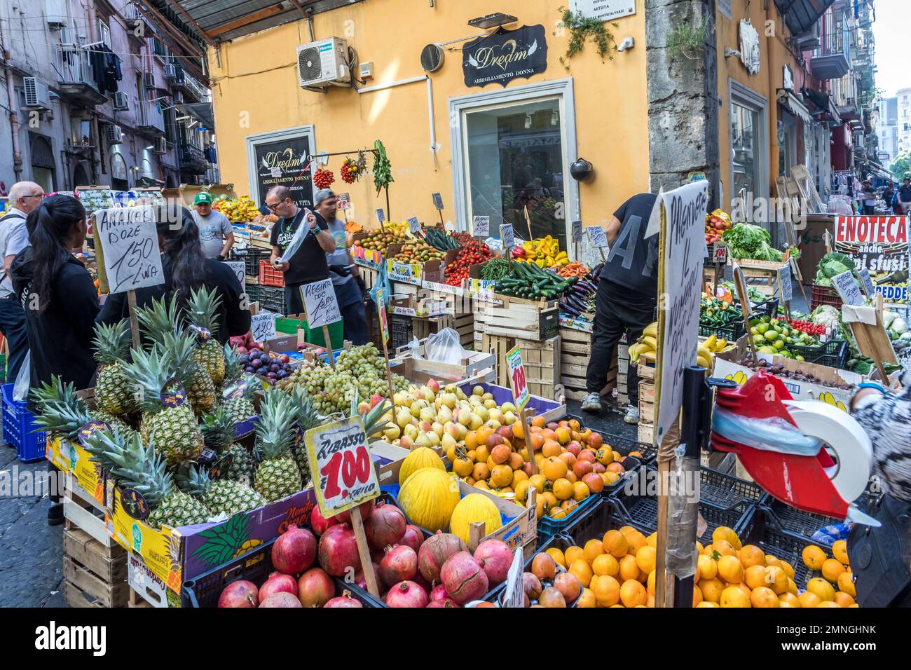 traditional outdoor Green Grocery Street Market, Naples Italy Stock ...