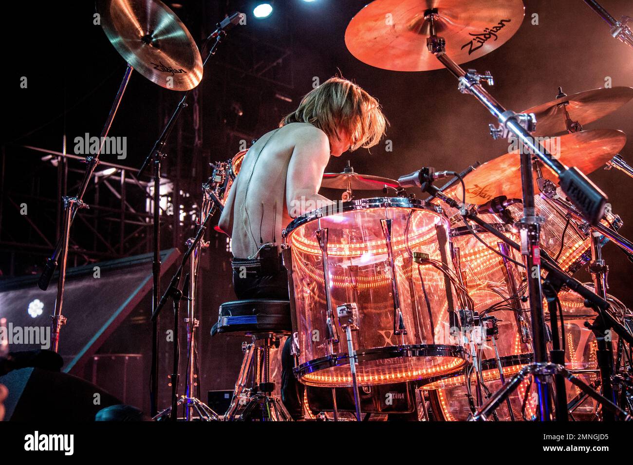 Yoshiki of X Japan performs at the Coachella Music & Arts Festival at ...