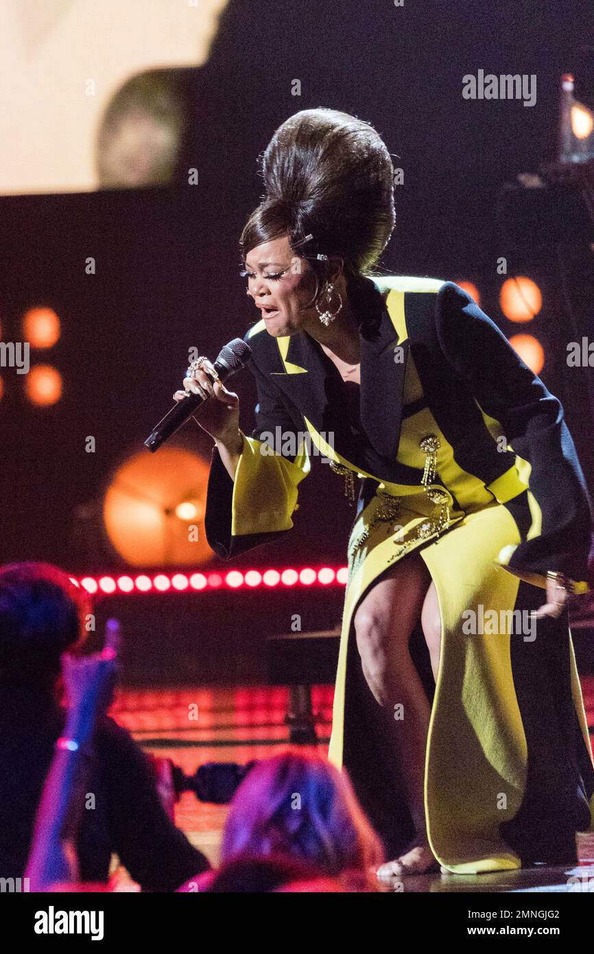 Andra Day is seen at the 2018 Rock and Roll Hall of Fame Induction ...