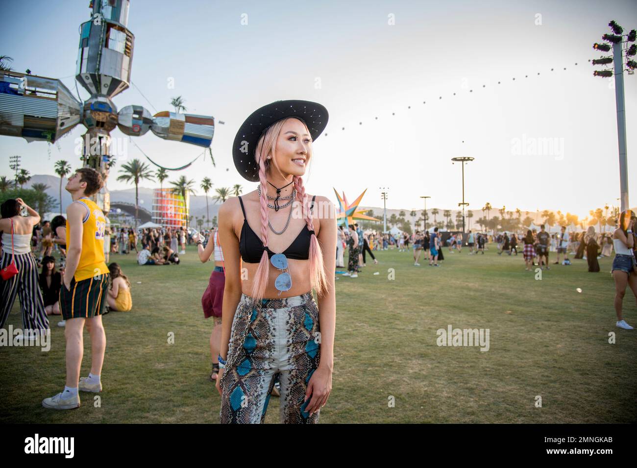 Festival goers attend the Coachella Music & Arts Festival at the Empire ...
