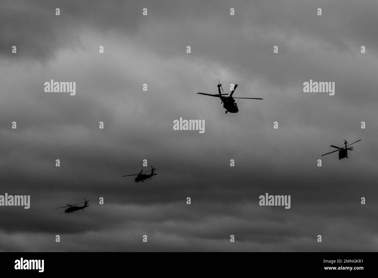 Soldiers are taken to their next objective on UH-60 Black Hawks during ...