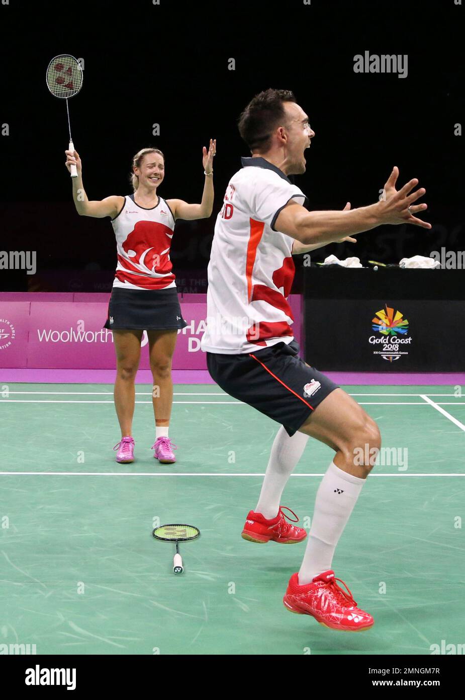 CORRECT NAMES OF PLAYERS: England's Chris Adcock, right, and Gabrielle ...