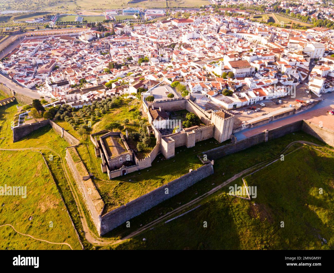 Aerial view of Castle of Elvas Stock Photo - Alamy