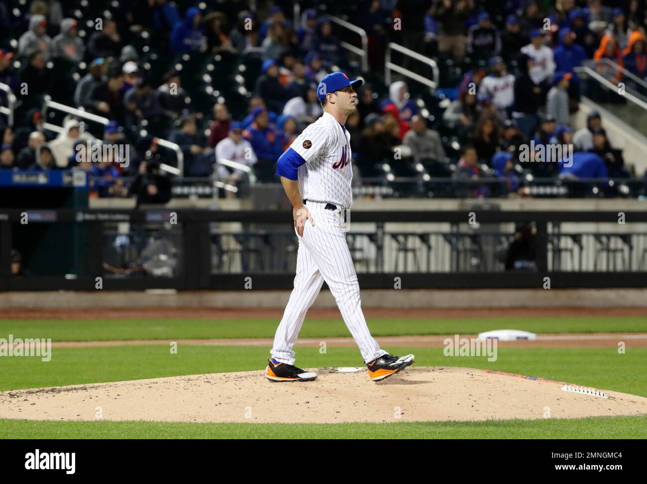 New York Mets starting pitcher Matt Harvey reacts after Milwaukee ...