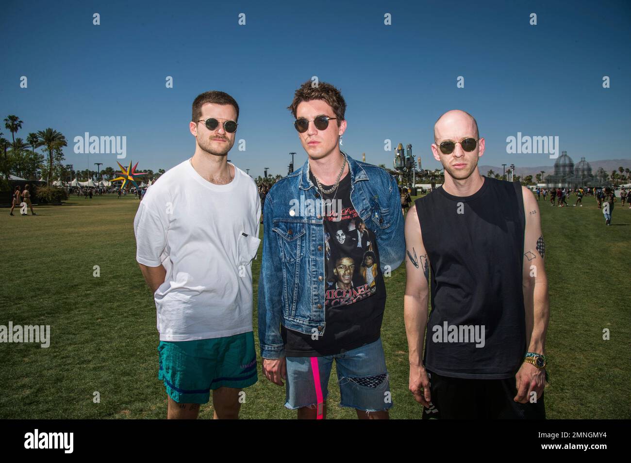 Jake Goss, from left, Paul Klein and Les Priest of LANY poses at ...