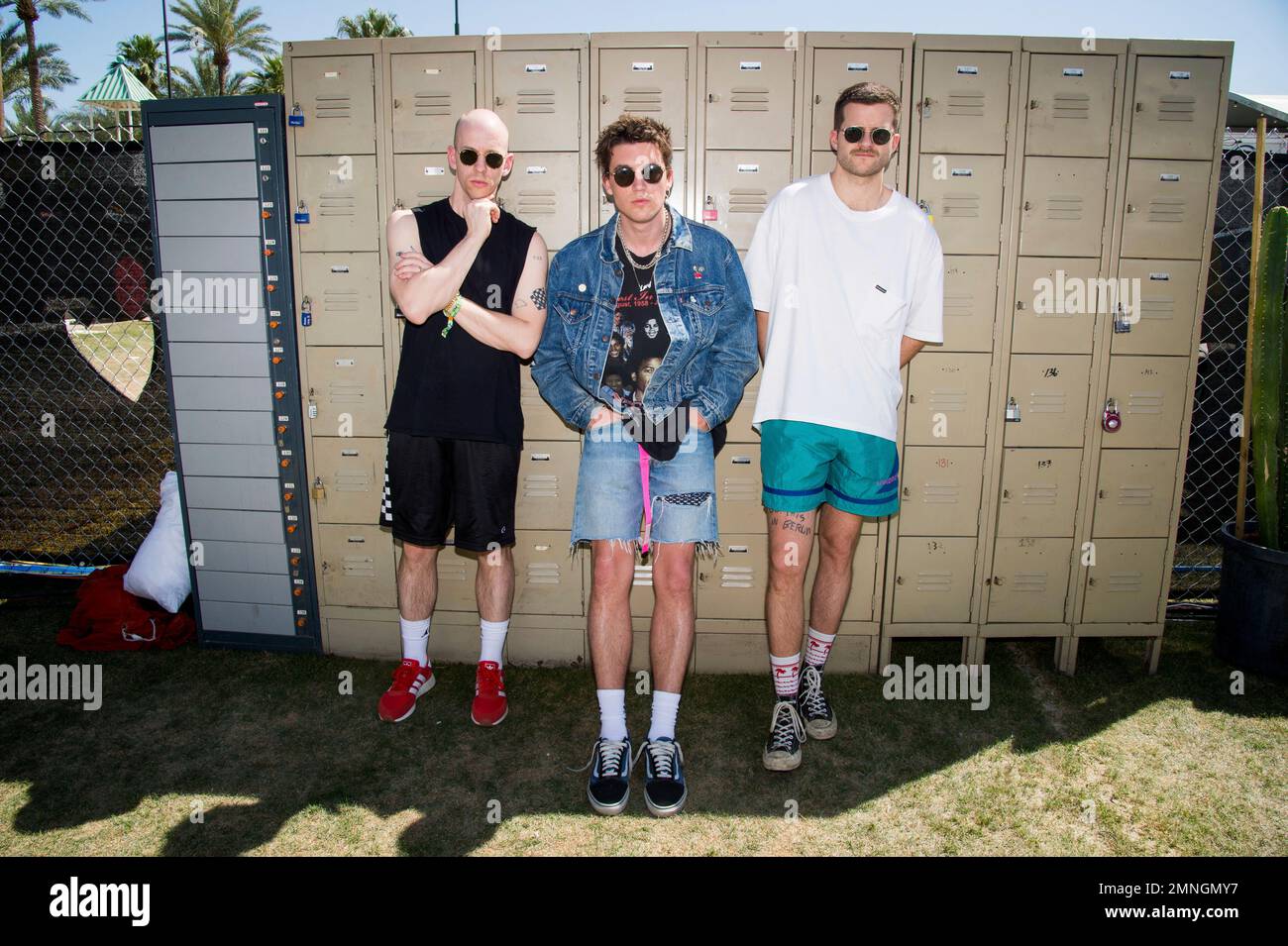 Les Priest, from left, Paul Klein and Jake Goss of LANY poses at ...
