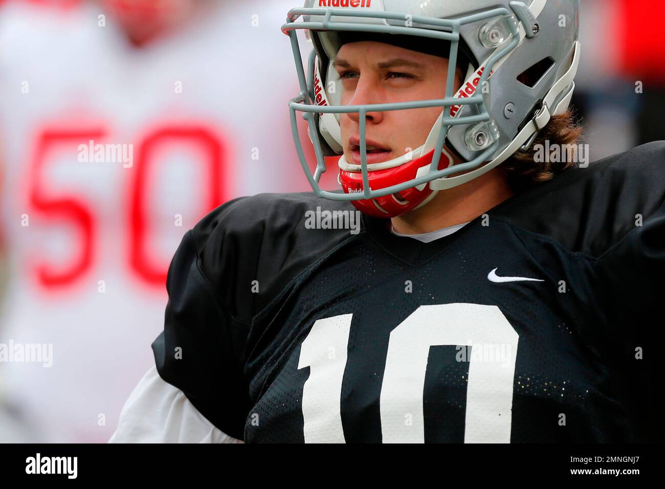 Ohio State quarterback Joe Burrow plays in their NCAA college spring ...