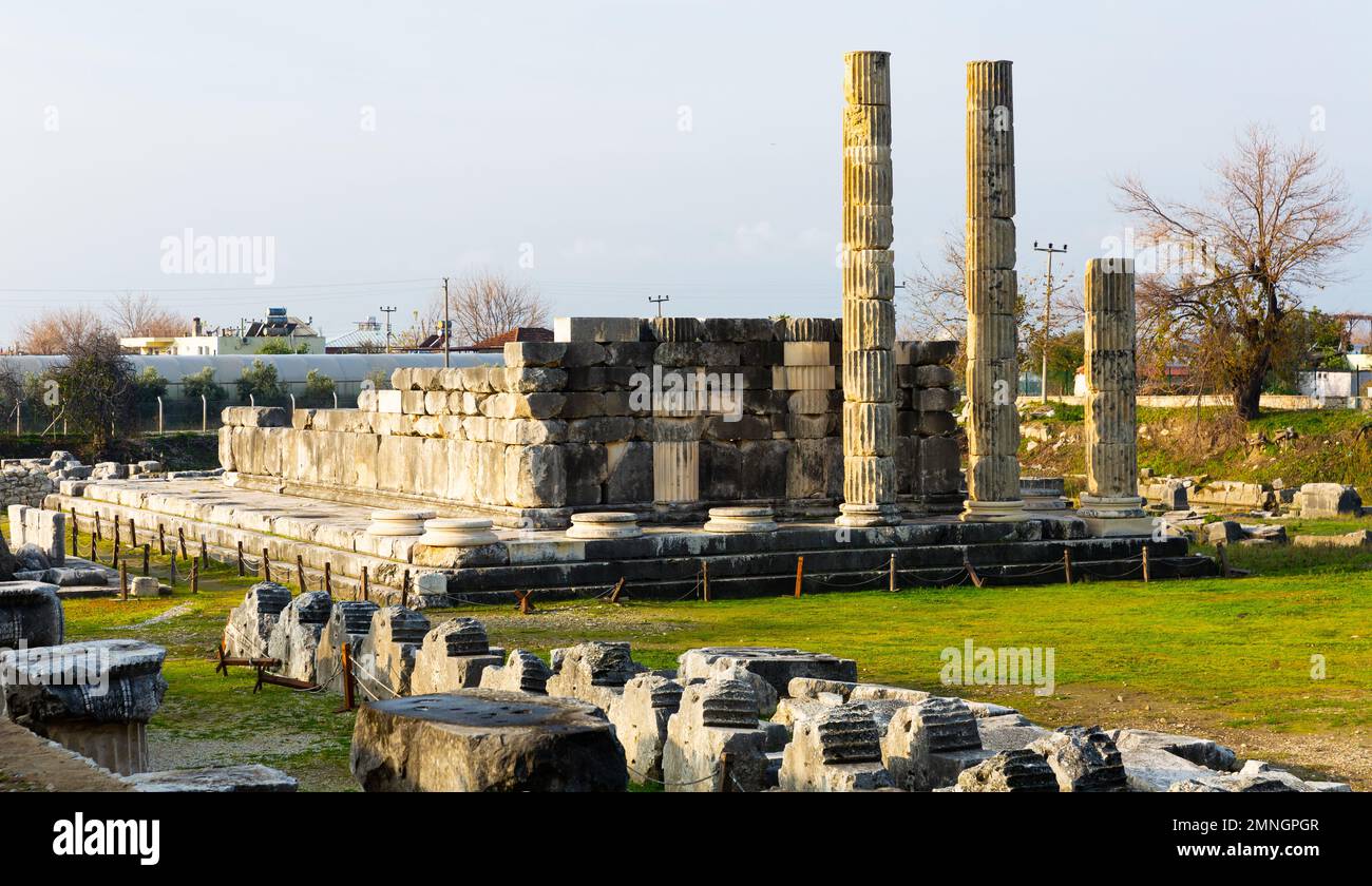 Ruins of temple in Letoon. Turkey Stock Photo - Alamy