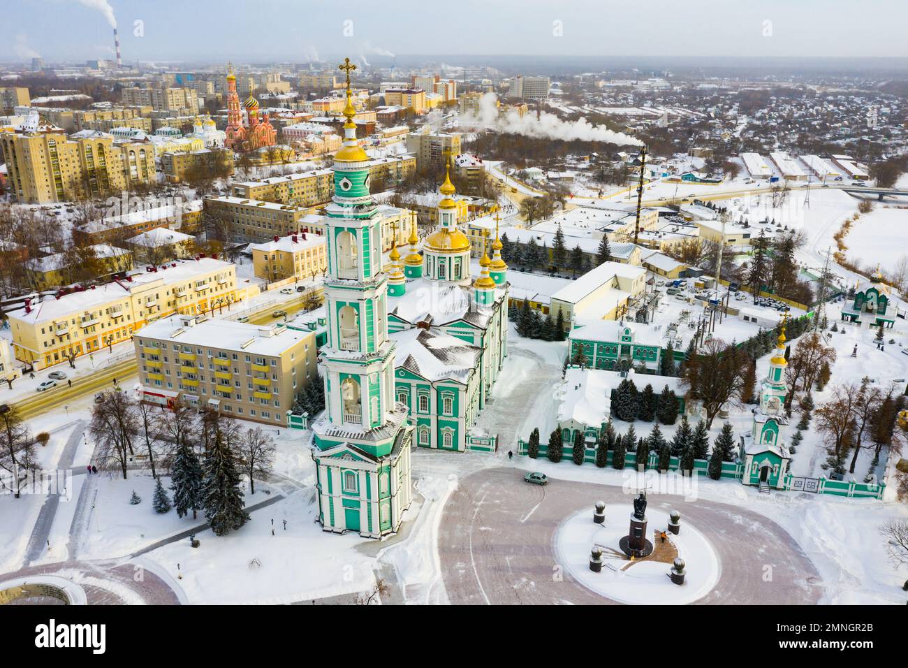 Aerial view of the Spaso-Preobrazhensky Cathedral and residential ...