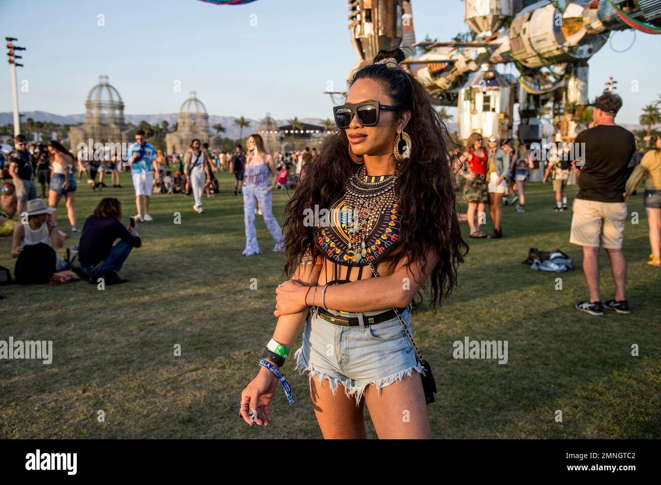 Festival goers attend the Coachella Music & Arts Festival at the Empire ...