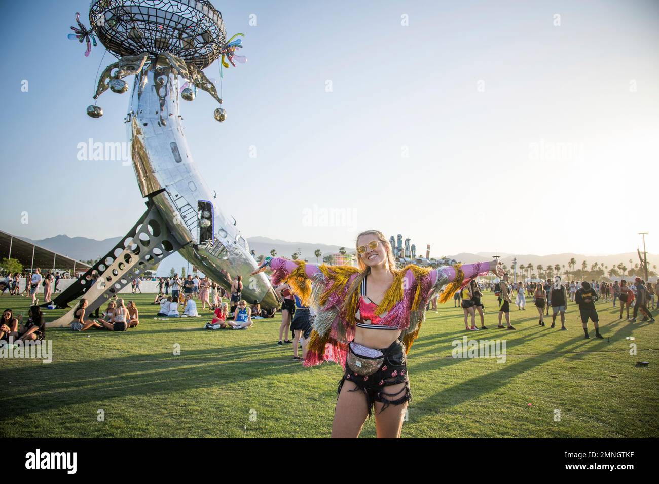 Festival goers attend the Coachella Music & Arts Festival at the Empire ...