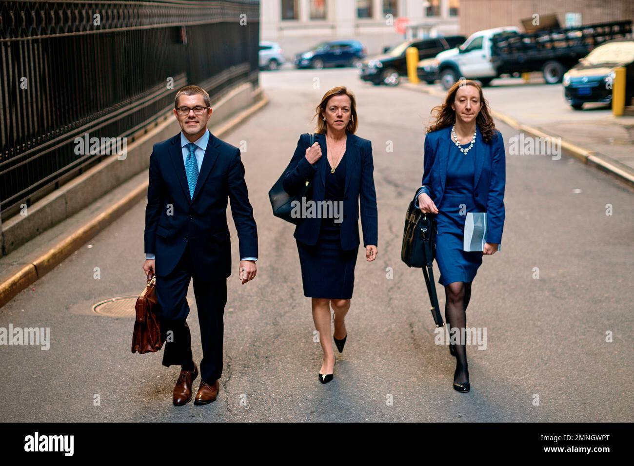 Attorney Joanna Hendon representing President Trump, center, leaves the ...