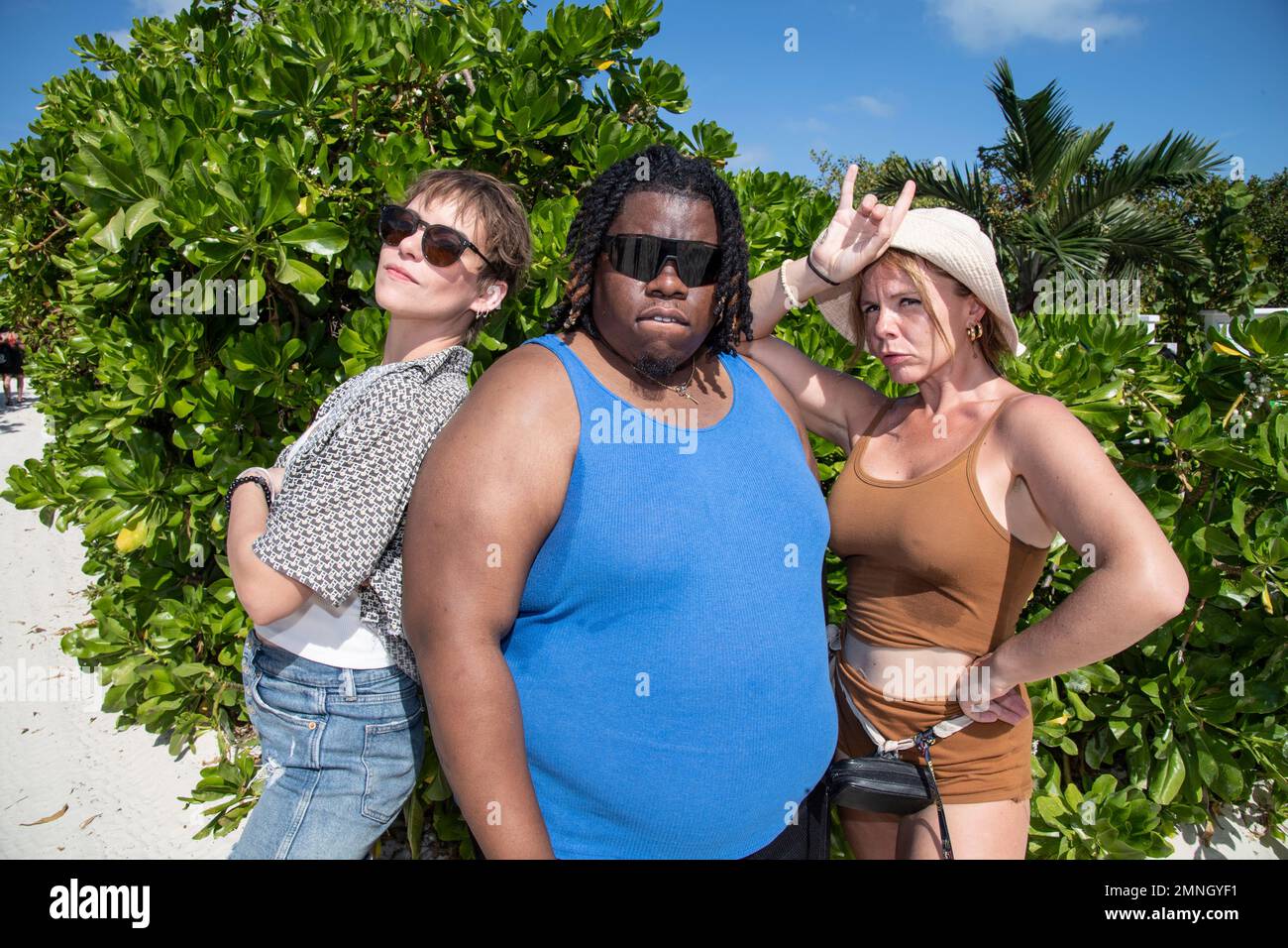 Rosie Bones, left, Heavy, and Carmen Vandenberg of Bones UK pose during day three of the ...