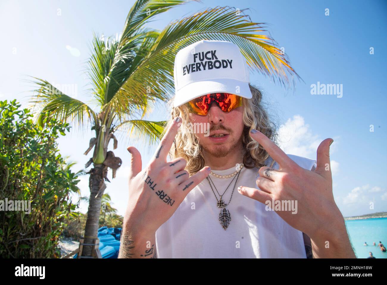 Jeris Johnson poses during day three of the ShipRocked cruise on ...