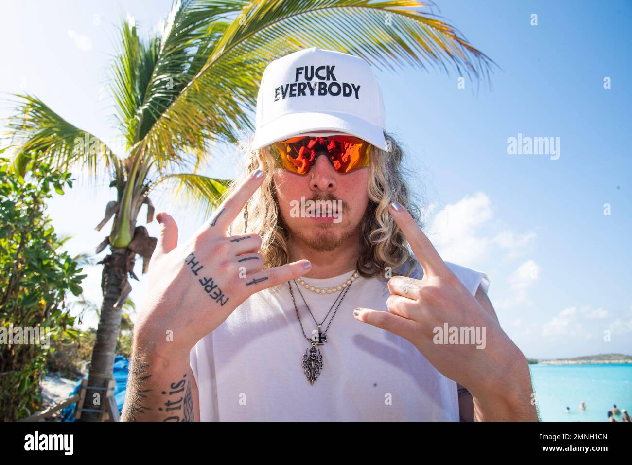 Jeris Johnson poses during day three of the ShipRocked cruise on ...