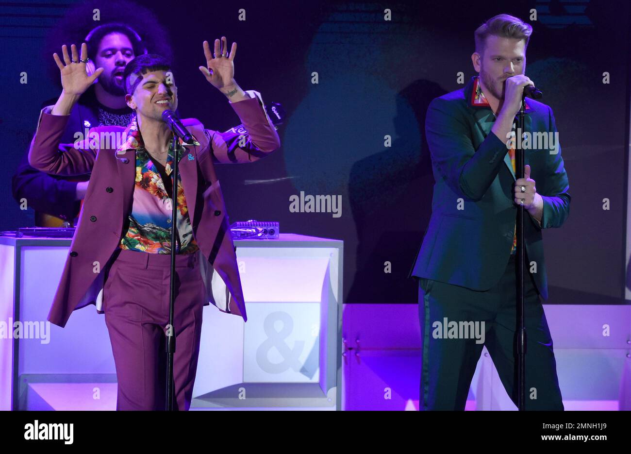 Mitch Grossi, left, and Scott Hoying, of Superfruit, perform "Bad 4 Us ...
