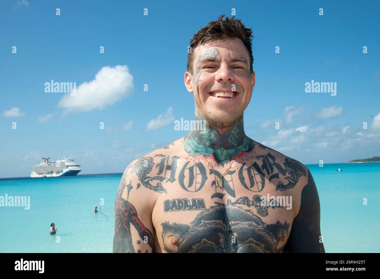 Shayne Smith poses during day three of the ShipRocked cruise on Tuesday ...