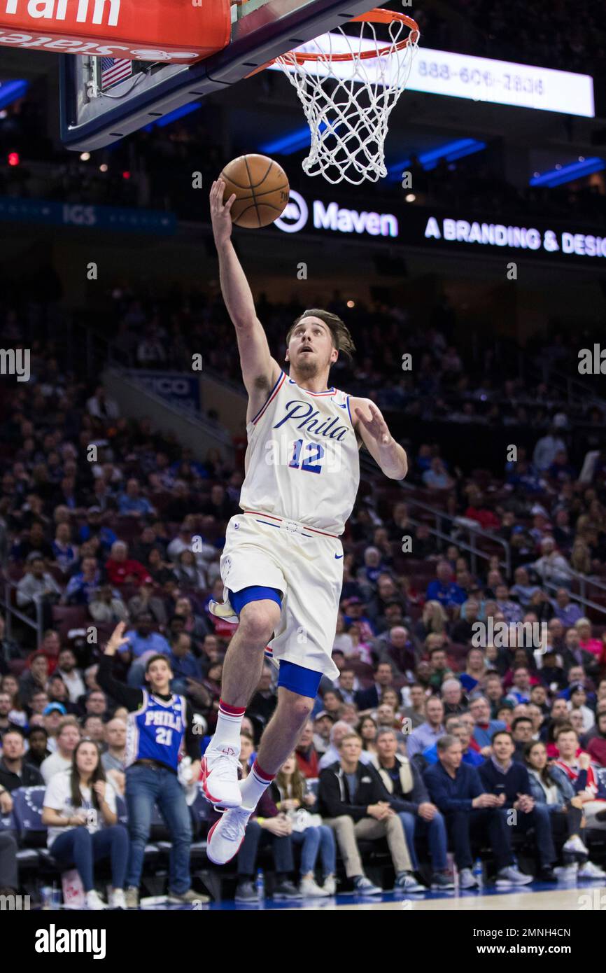 Philadelphia 76ers' T.J. McConnell goes up for the shot during the ...