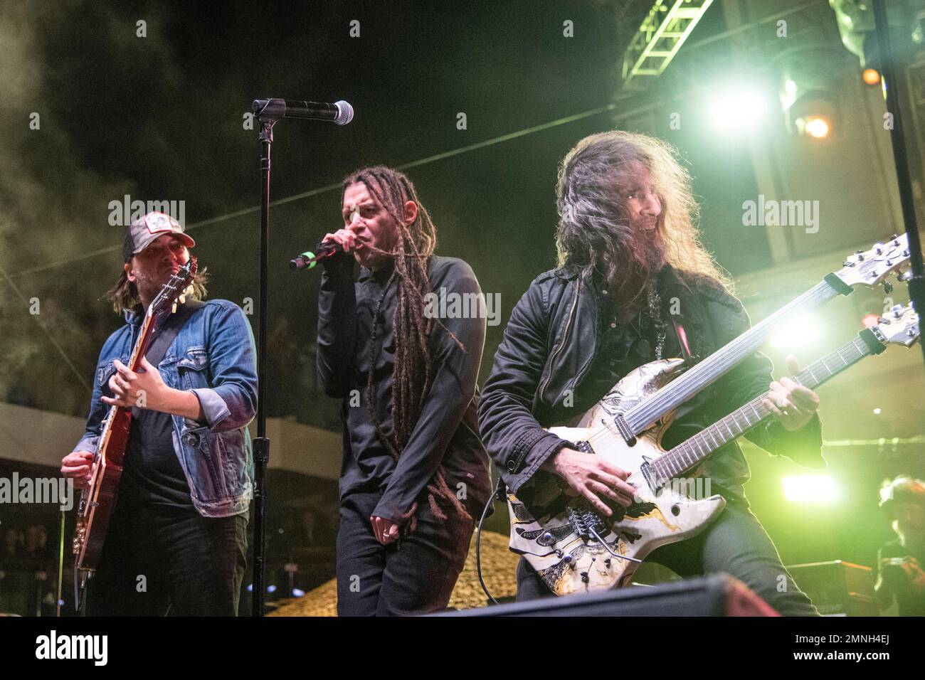 Elias Soriano, left, and Ron Thal perform with The Stowaways on board ...