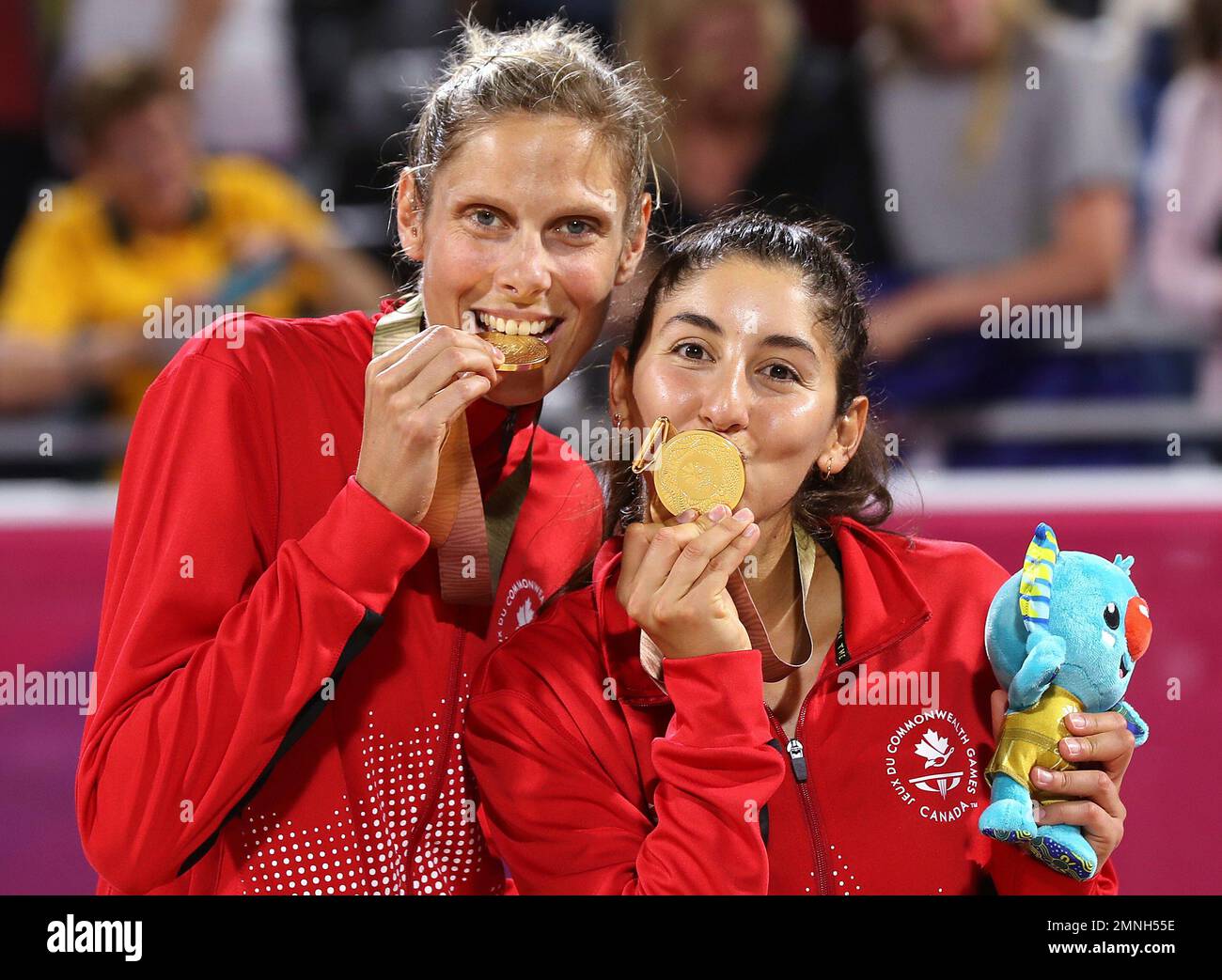 Canada's Sarah Pavan, left, and Melissa Humana-Paredes celebrate after ...