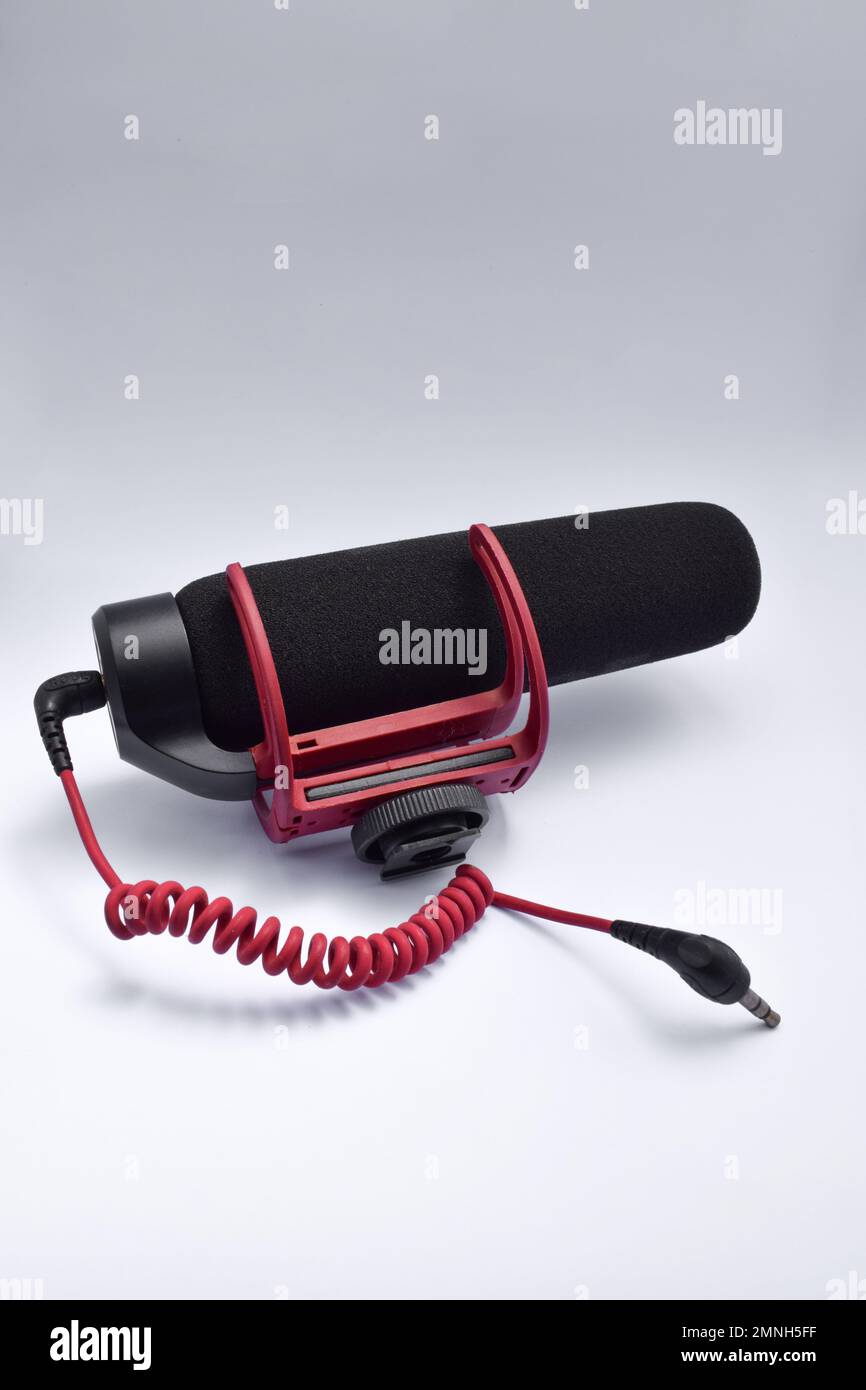 Microphone video mic for camera isolated on white background Stock ...