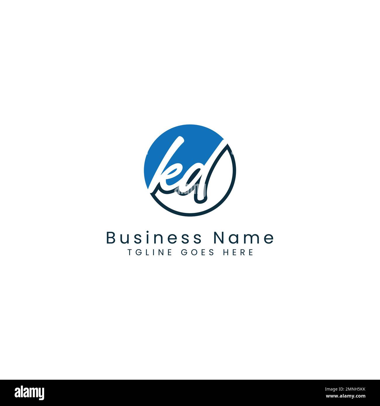 K, D, KD Initial letter handwritten and signature vector image template ...